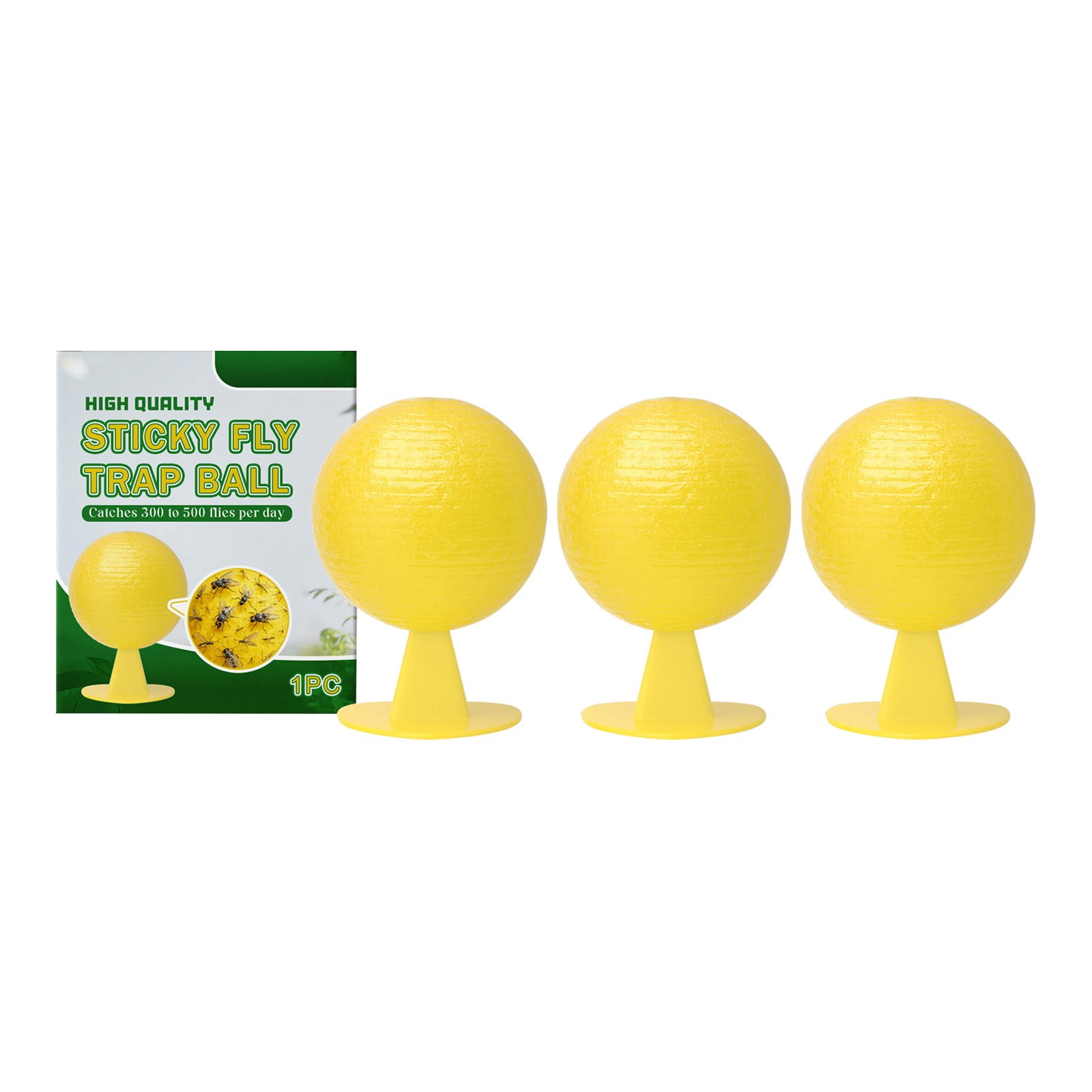 Vinvinda Fruit Flying Insect Trap Ball 3PC, Yellow Sticky Gnat Traps ...