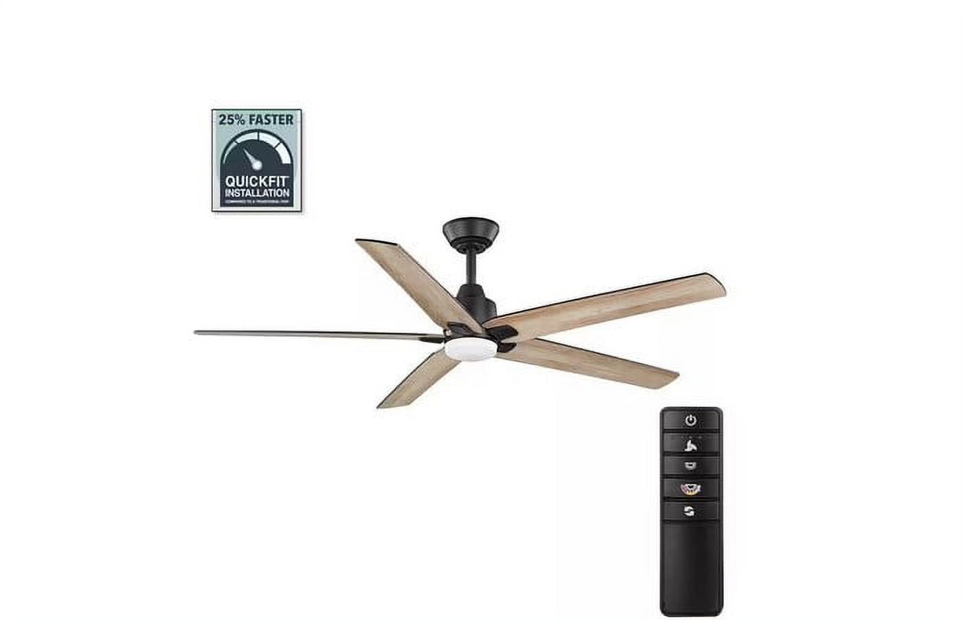 Bedroom Vinwood 56 in. Indoor White and Oak LED Matte Black Smart ...