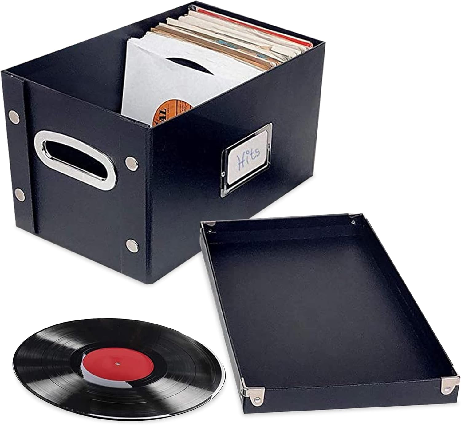 Vinyl 45 Record Box, Black - Walmart.com