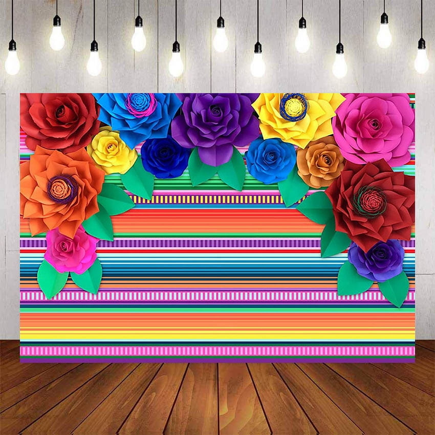 Vinyl 7x5ft Mexican Fiesta Birthday Party Colorful Stripes Cinco De ...