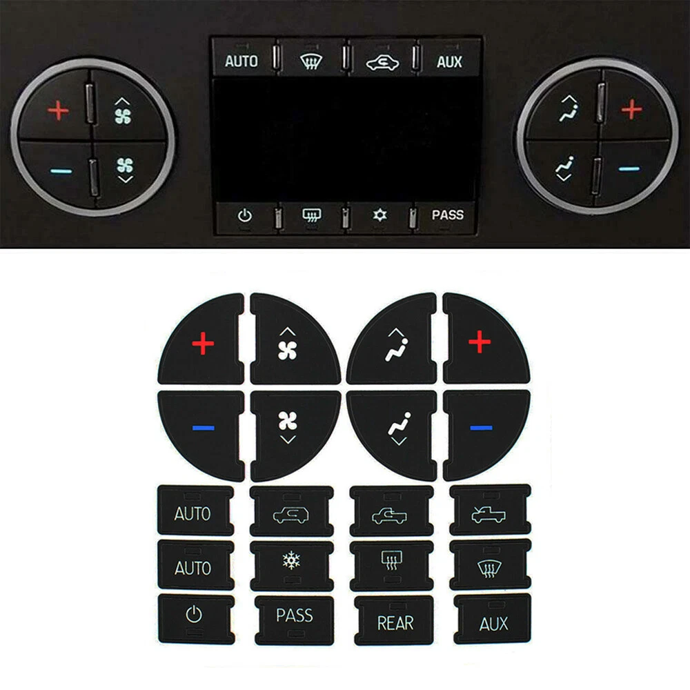 Vinyl Ac Dash Button Repair Kit Decal Stickers Replacement For Chevy ...
