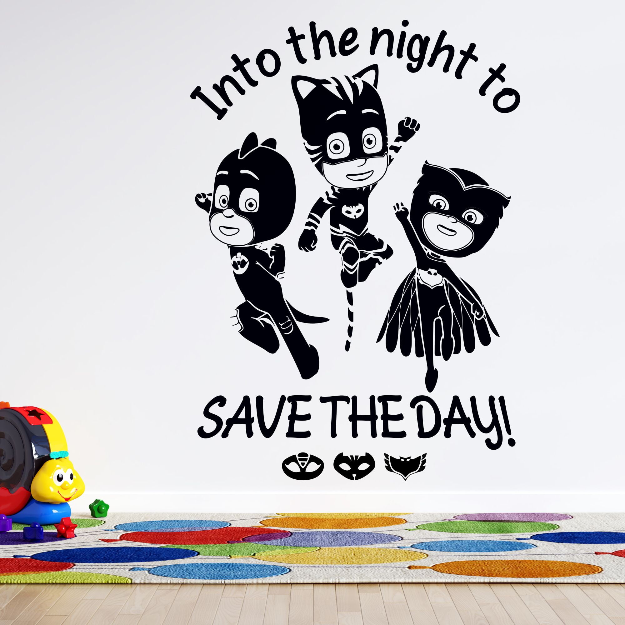 Vinyl Adhesive 3D Animation Cartoon PJ Masks Superheroes Wall Decal ...