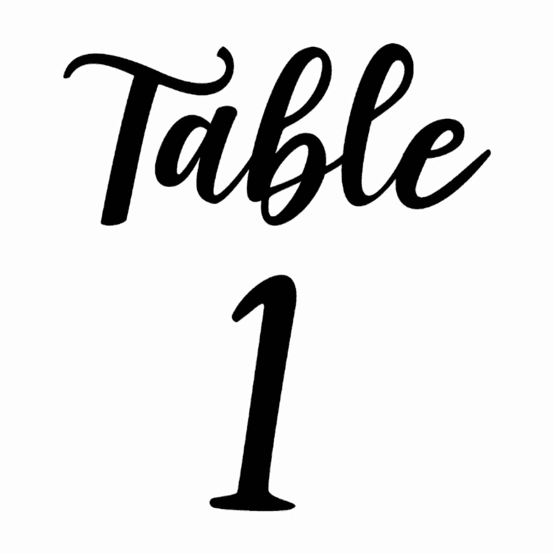 Vinyl Art Decal - Seating Chart Table Numbers 1-12 - 5" x 4.5" Each ...