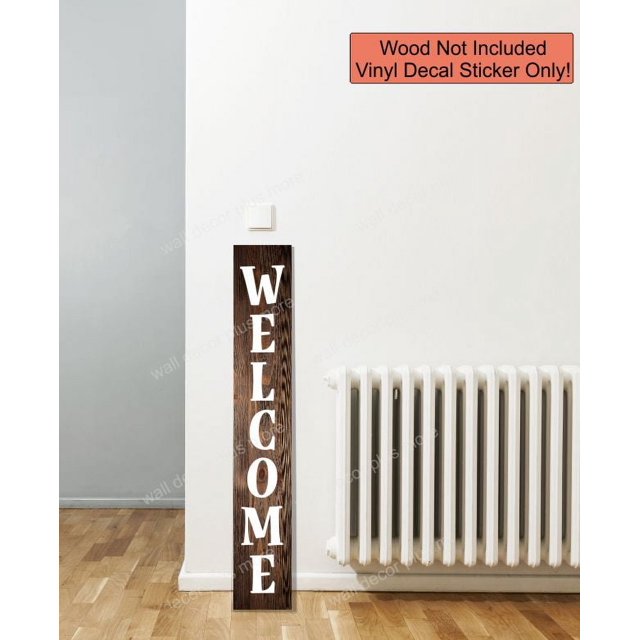 Vinyl Art Decal - Vertical Welcome Lettering Porch Decor - Decal ...