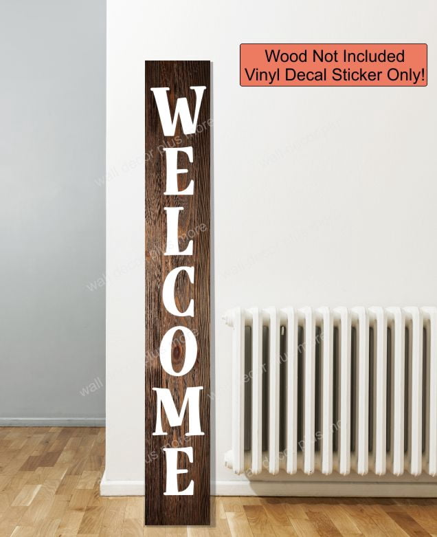 Vinyl Art Decal - Vertical Welcome Lettering Porch Decor - Decal ...