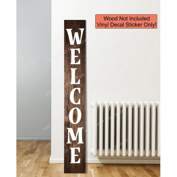 Vinyl Art Decal - Vertical Welcome Lettering Porch Decor - Decal ...