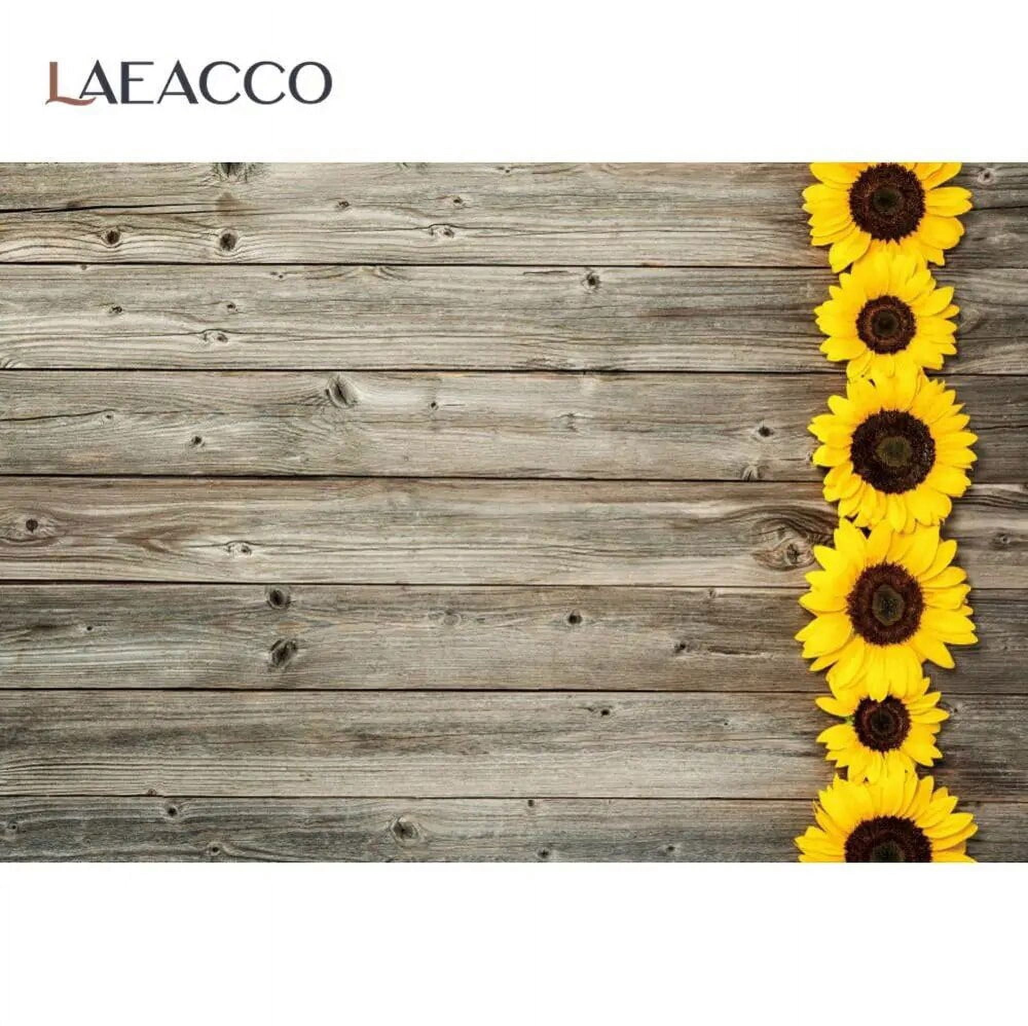 Vinyl Backgrounds For Photography Blossom Sunflowers Wooden Board ...