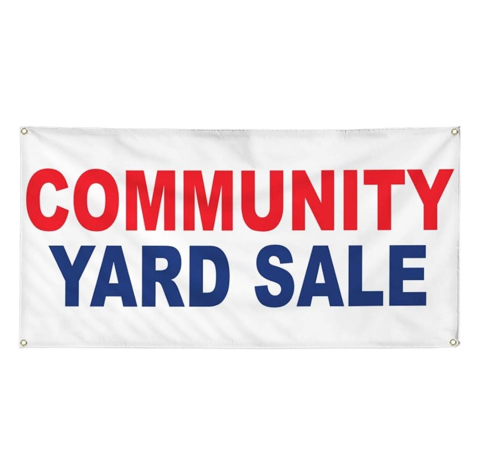 Vinyl Banner Multiple Sizes Community Yard Sale Red Blue Business ...