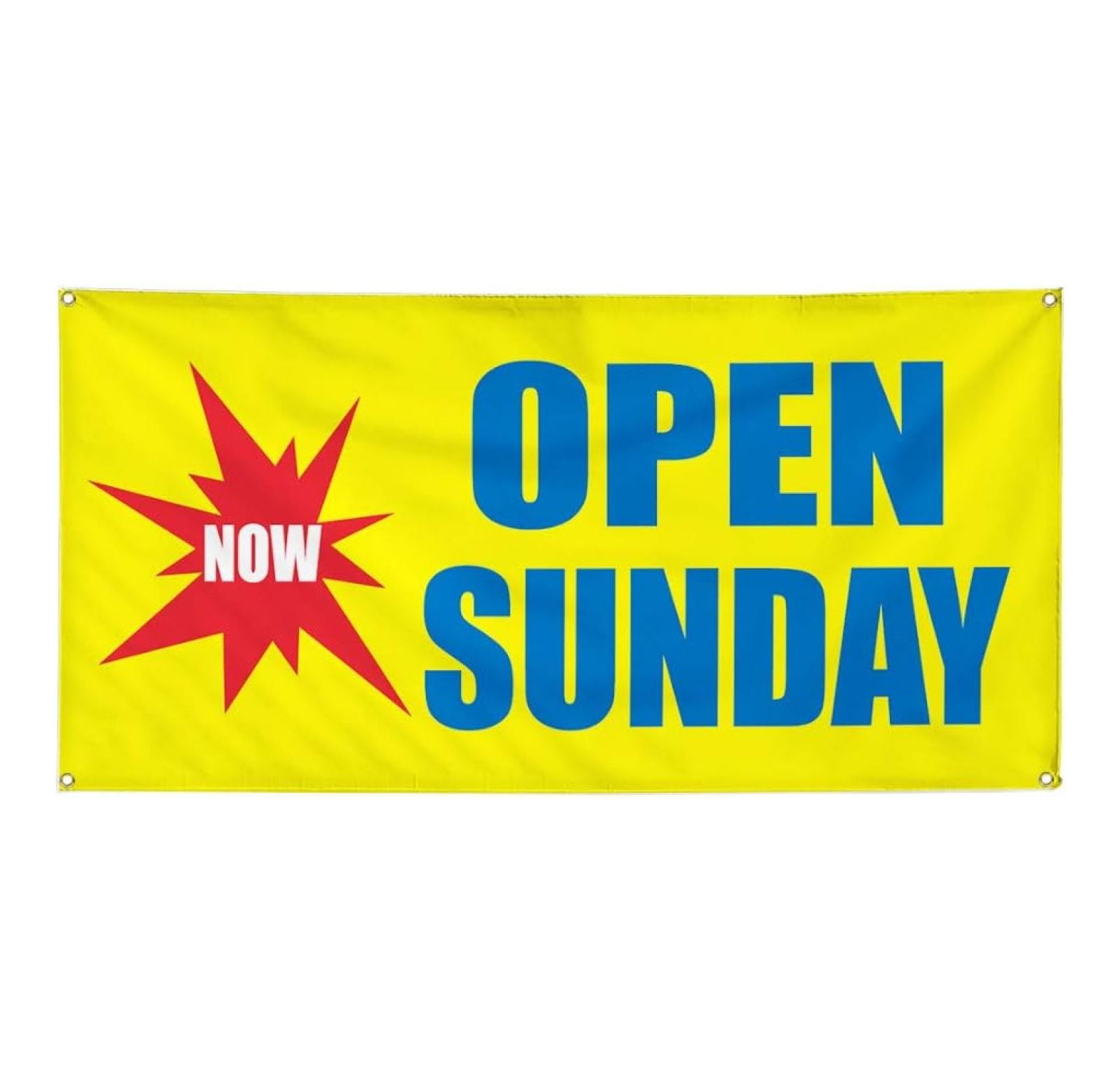 Vinyl Banner Multiple Sizes Now Open Sunday Business Business Outdoor ...