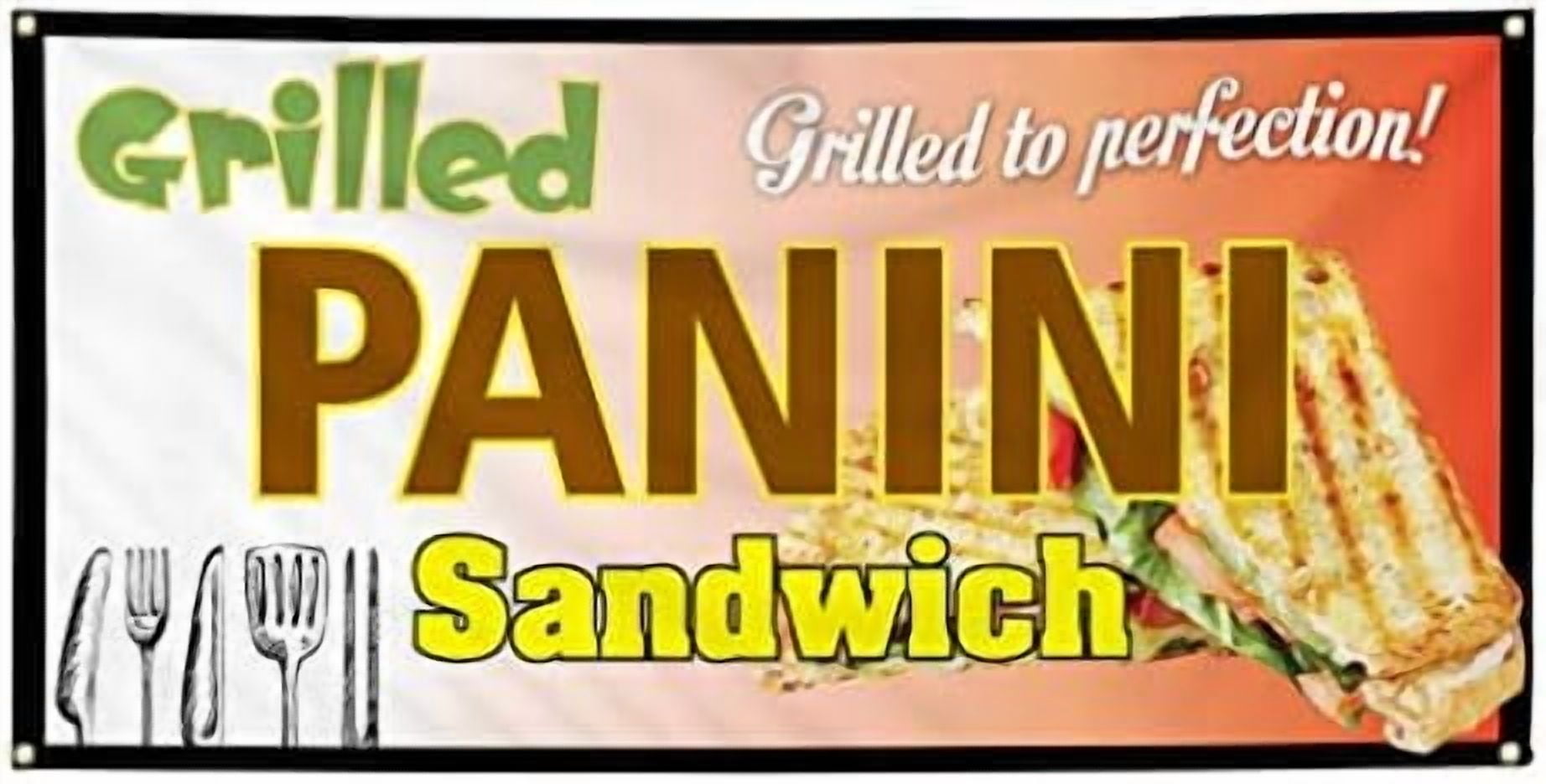 Vinyl Banner Multiple Sizes Panini Sandwich Grilled to Perfection ...
