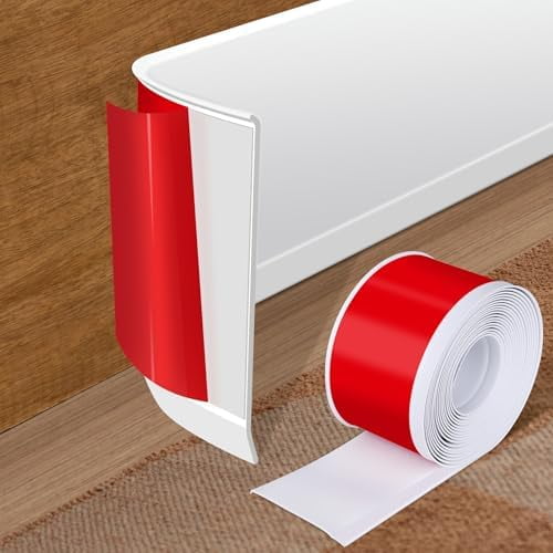 Vinyl Baseboard Molding Trim 3 Inch x 100 Feet Peel and Stick Baseboard ...