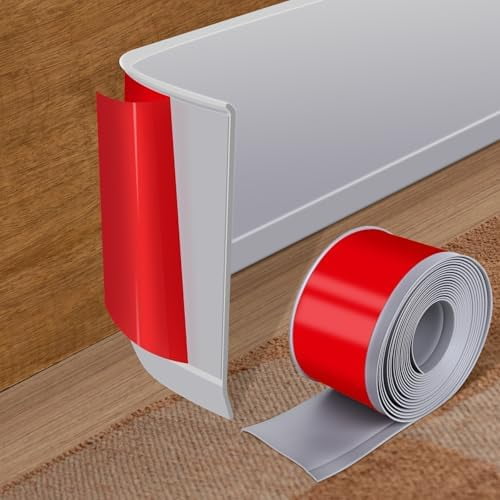 Vinyl Baseboard Molding Trim 4 Inch x 60 Feet Peel and Stick Baseboard ...