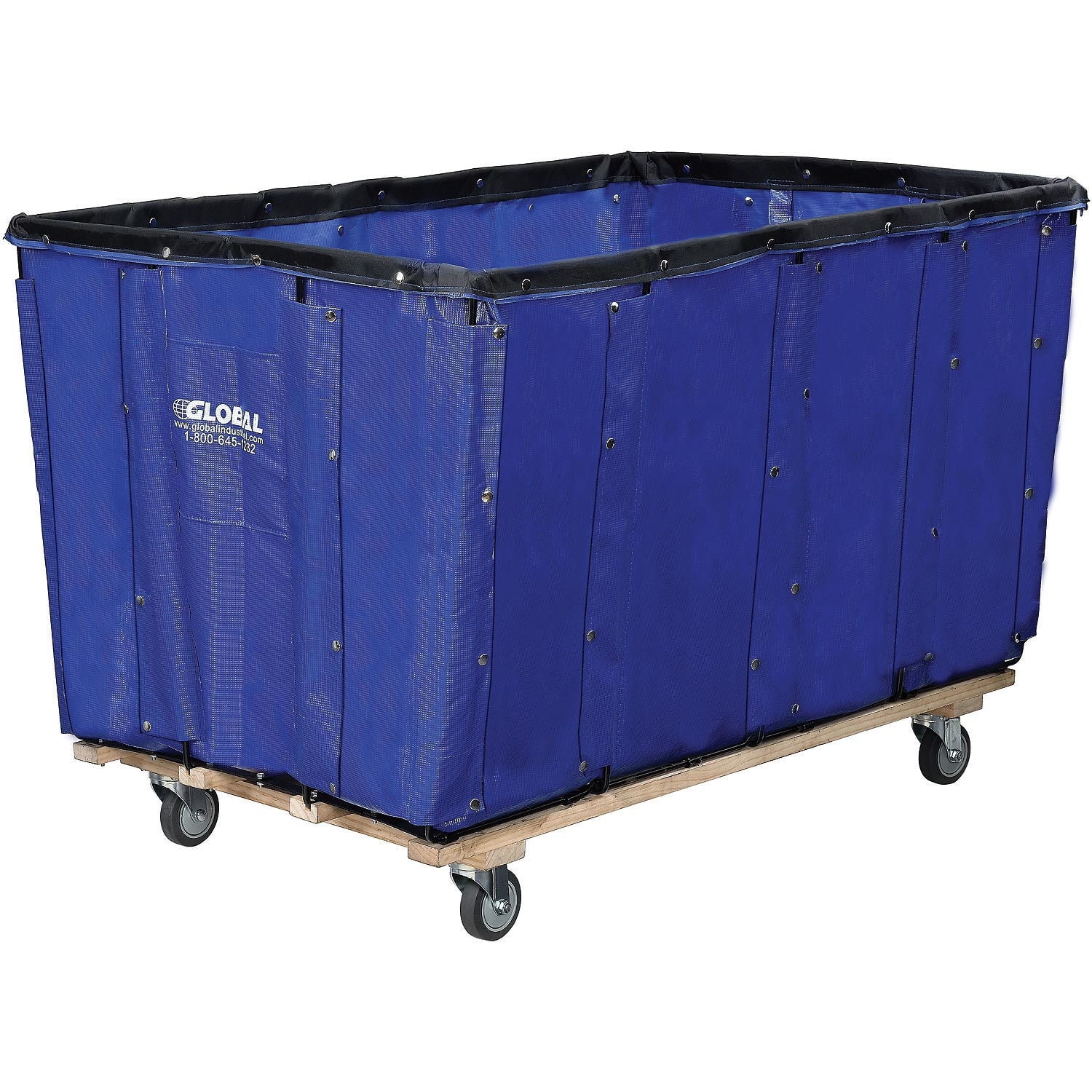 Vinyl Basket Bulk Truck, 24 Bushel, Blue, 53-1/4"L x 36-1/4"W x 30-1/2 ...