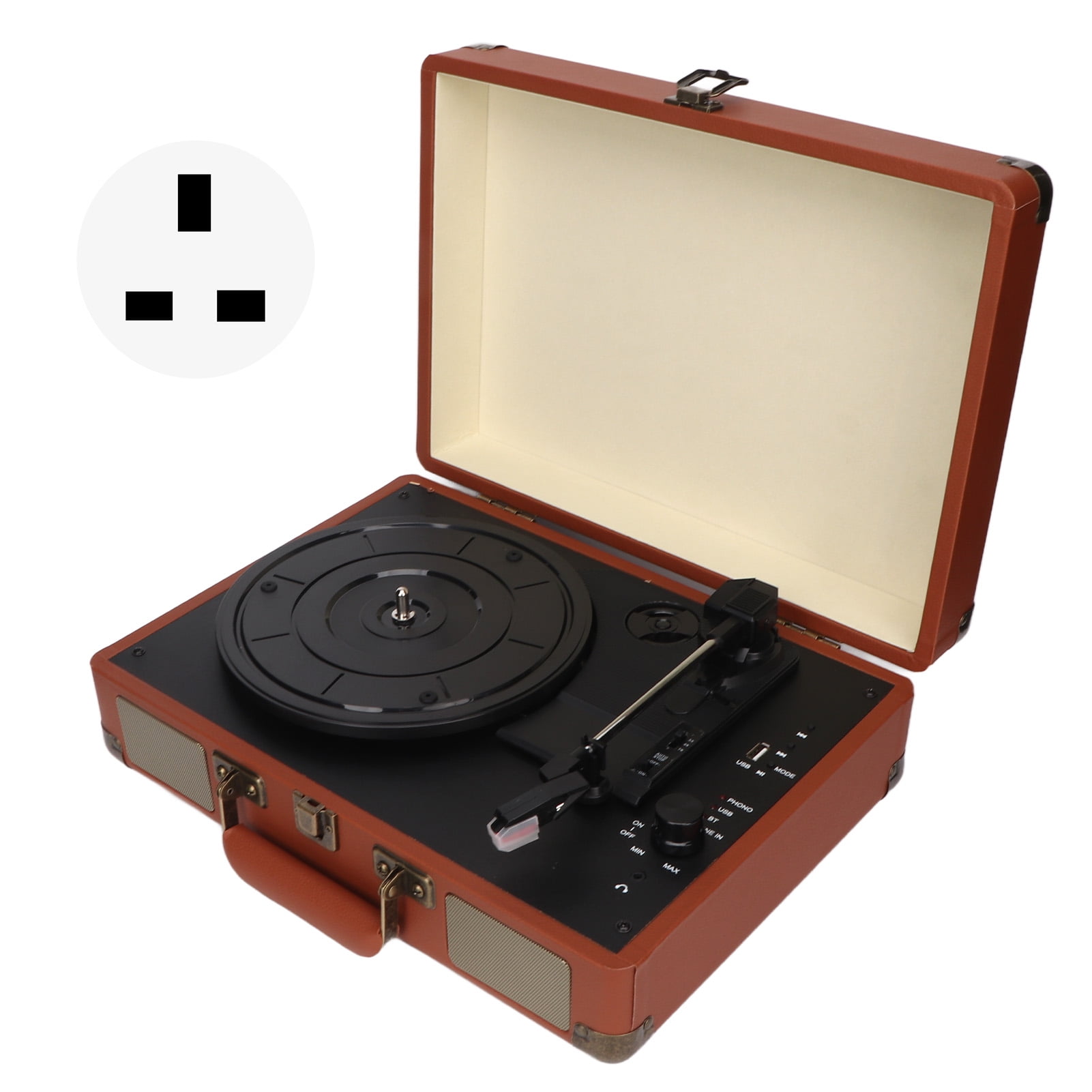 Vinyl Bluetooth Record Player 3 Speed Retro Portable Suitcase Record ...