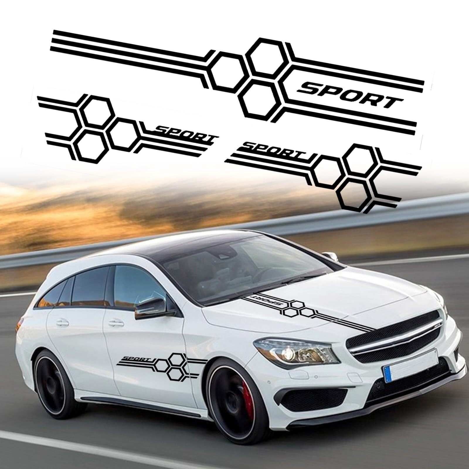 Vinyl Car Side Sticker Long Stripe Auto Body Racing Sports Graphic ...