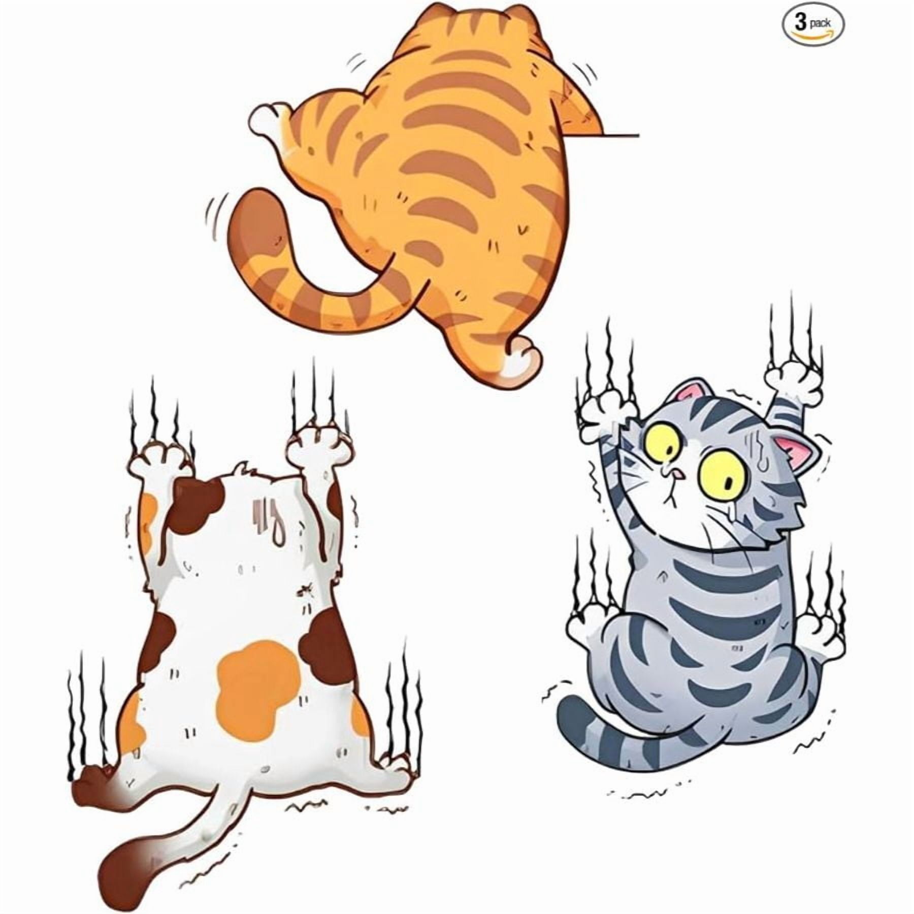 Vinyl Car Sticker Decal, Three Funny Climbing Cats Scratch Repair ...