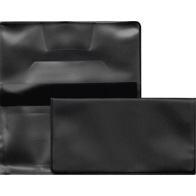 Vinyl Checkbook Cover for Top Tear Personal Checks (Lux Black ...