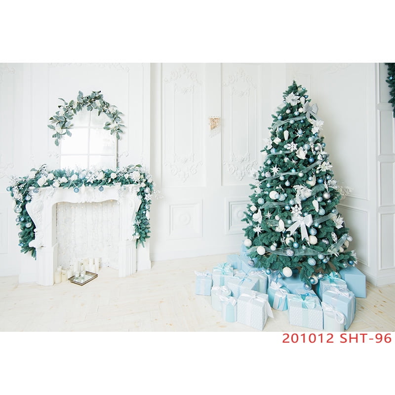 Vinyl Christmas Tree Wooden Board Flower Wreath Gift Photography Window ...