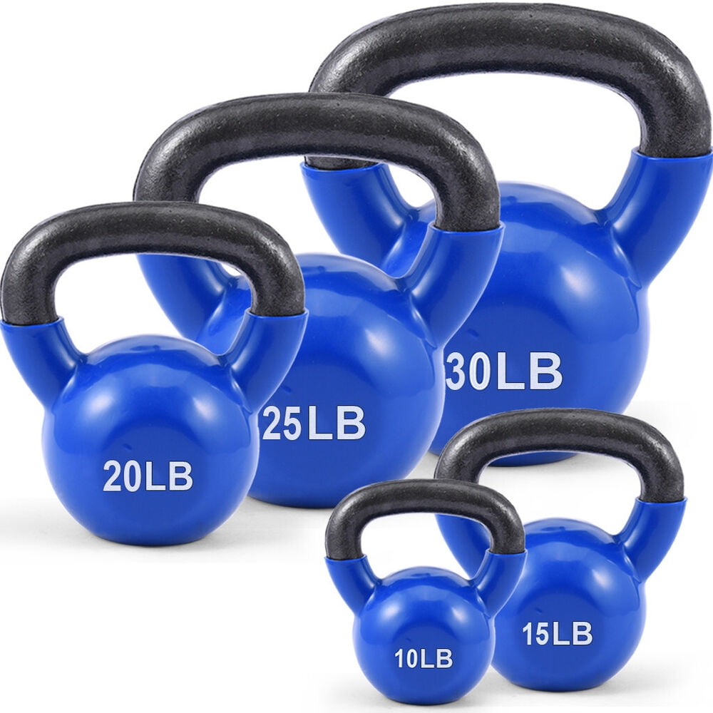 Vinyl Coated Cast Iron Kettlebell, 5 lbs to 50 Pound Weights,Kettle ...
