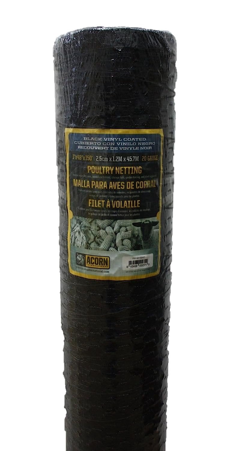 Vinyl Coated Chicken Wire, 1" x 48" x 150', Black - Walmart.com