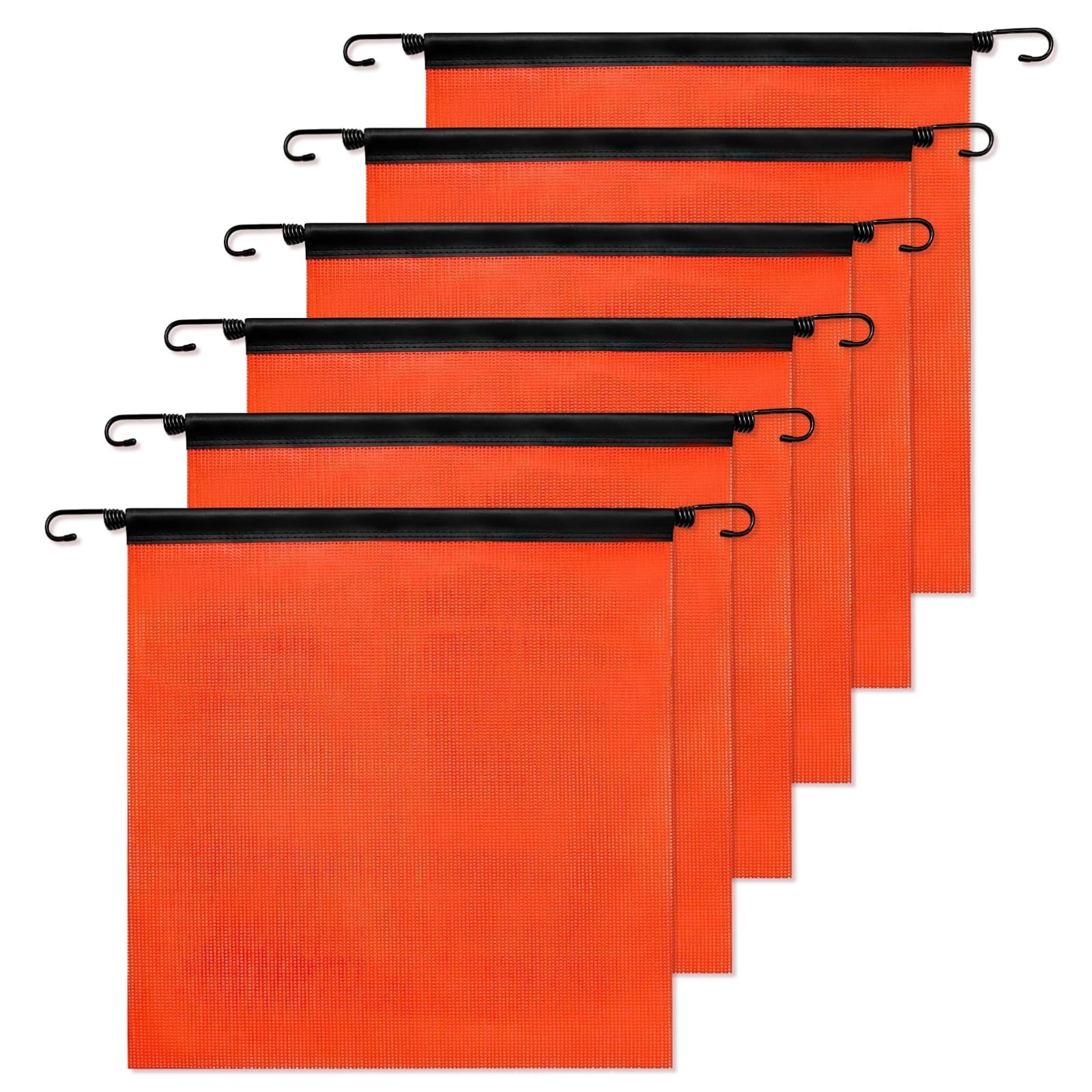 Vinyl-Coated PVC Mesh Warning Flags 6 Pack, Quality Safety Flags with ...