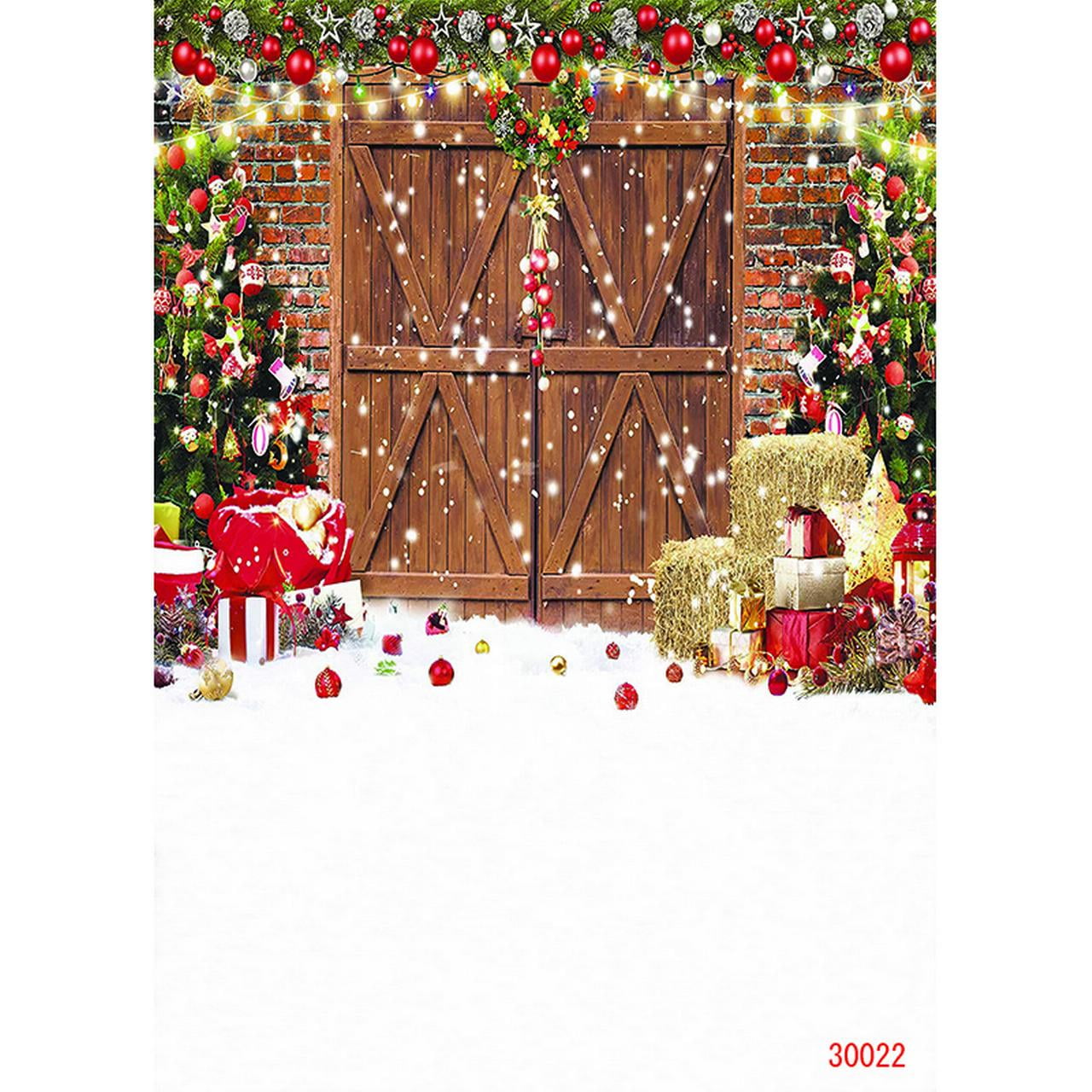 Vinyl Custom Christmas Tree Photography Backdrop Snow Gift Party r Kids ...