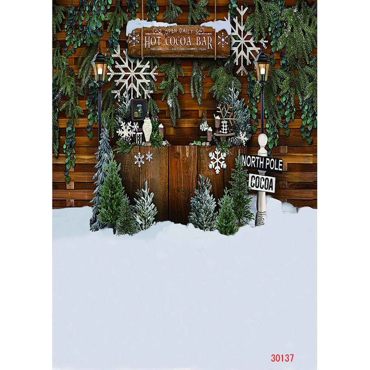 Vinyl Custom Christmas Tree Photography Backdrop Snow Gift Party r Kids ...