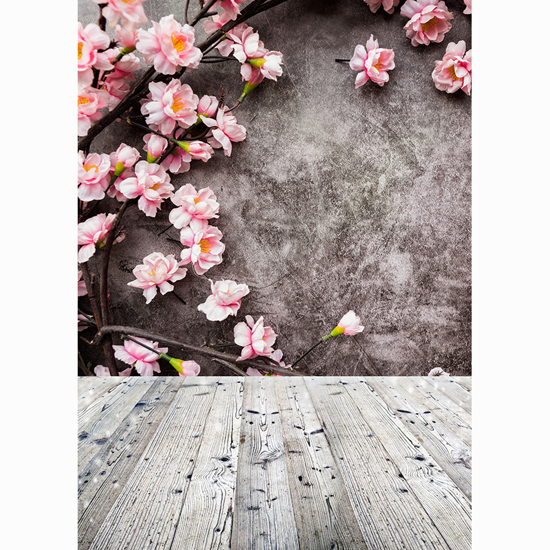 Vinyl Custom Photography Backdrops Props Flower Landscape Wooden floor ...