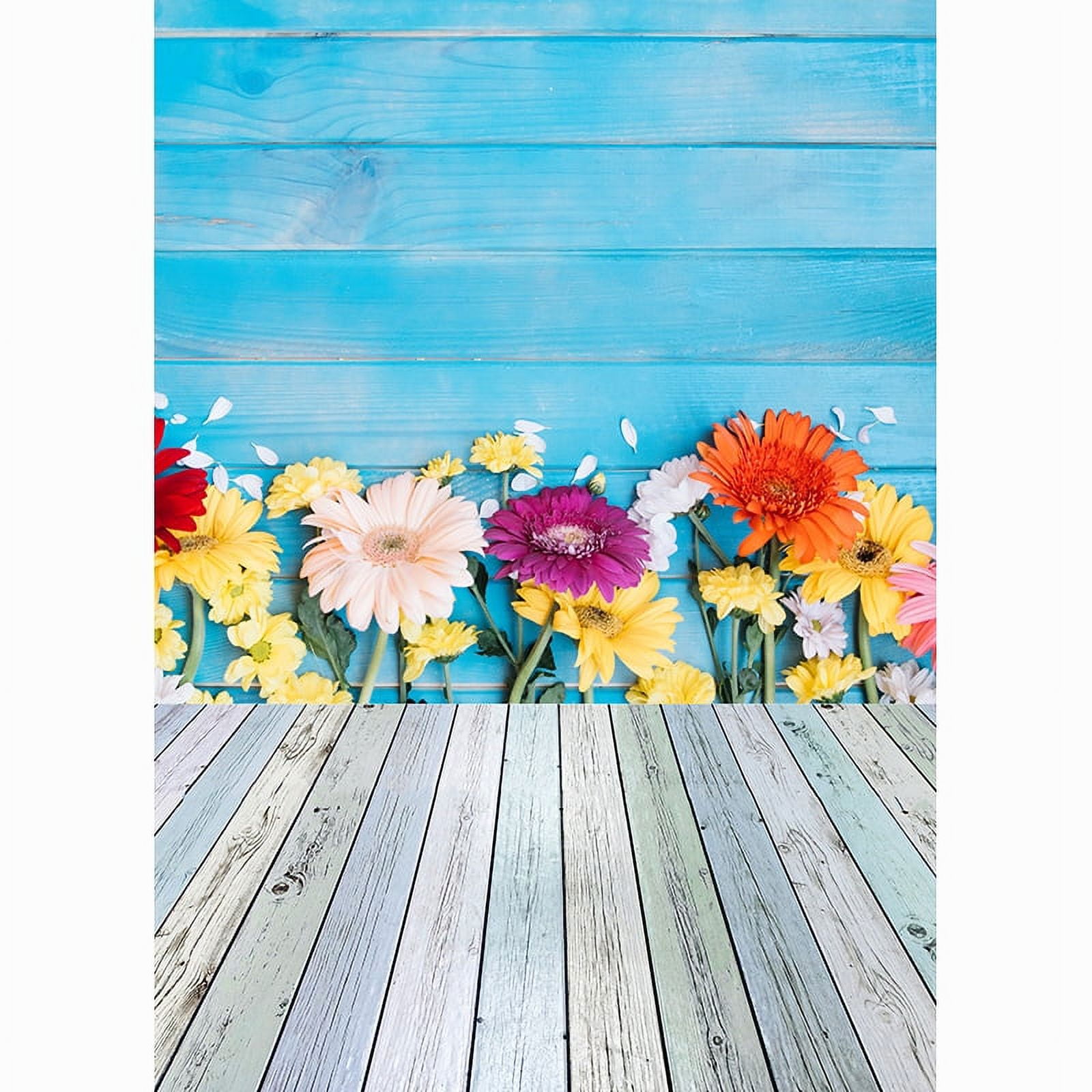 Vinyl Custom Photography Backdrops Props Flower Landscape Wooden floor ...