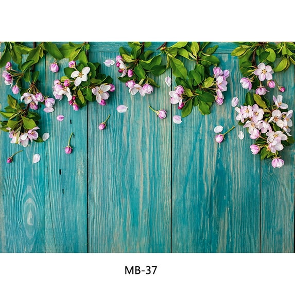 Vinyl Custom Photography Backdrops Props Spring Flower Wood Board Photo ...