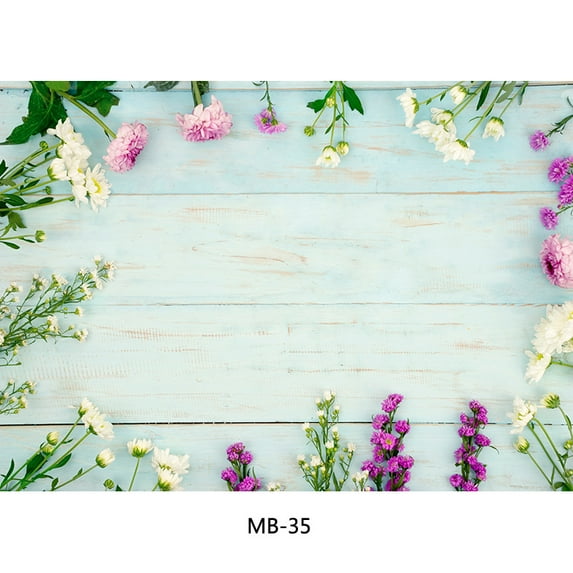 Vinyl Custom Photography Backdrops Props Spring Flower Wood Board Photo ...