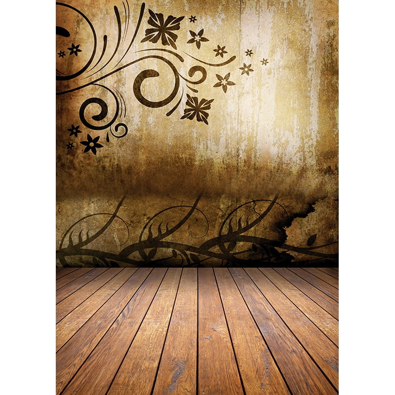 Vinyl Custom Photography Backdrops Wall And Wood Floor Flower Planks ...