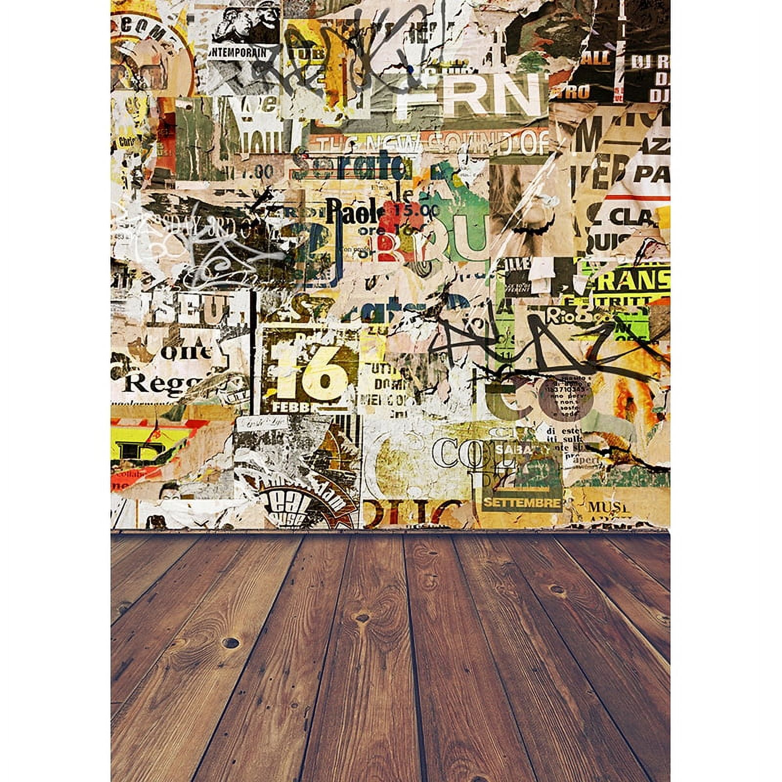 Vinyl Custom Photography Backdrops Wall And Wood Floor Flower Planks ...