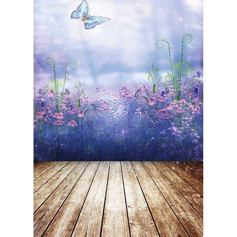 Vinyl Custom Photography Backdrops Wall And Wood Floor Flower Planks ...