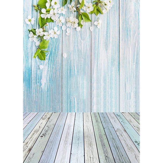 Vinyl Custom Photography Backdrops Wall And Wood Floor Flower Planks ...