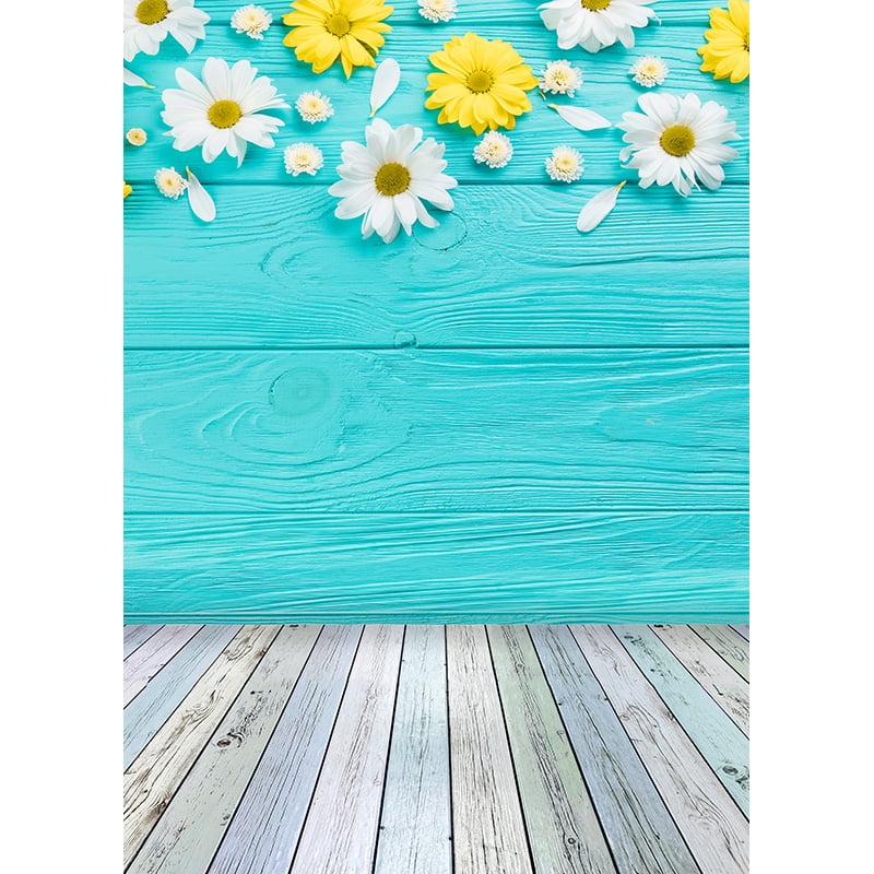 Vinyl Custom Photography Backdrops Wall And Wood Floor Flower Planks ...