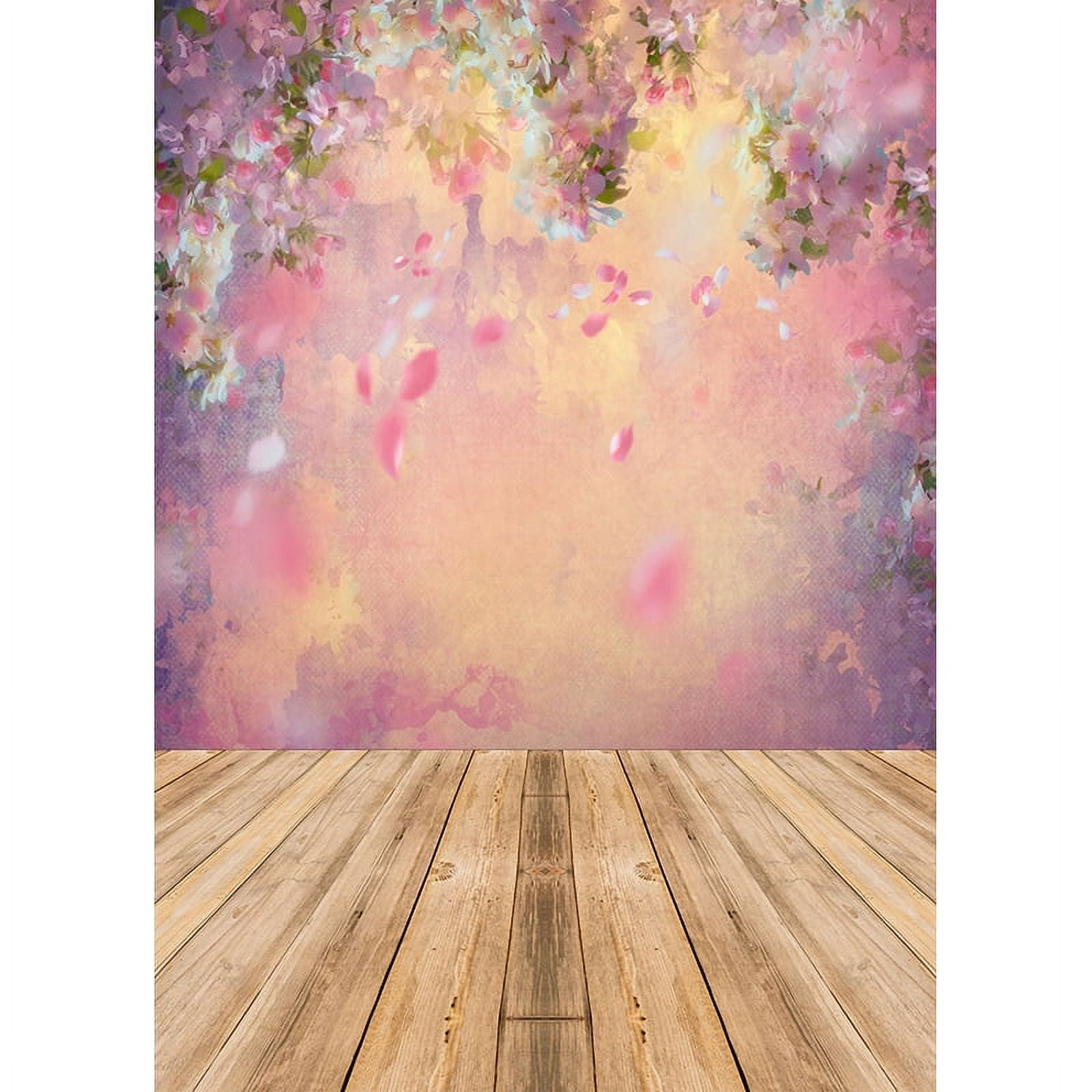 Vinyl Custom Photography Backdrops Wall And Wood Floor Flower Planks ...