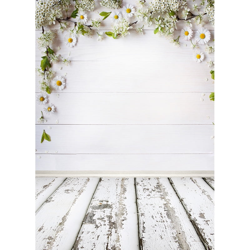 Vinyl Custom Photography Backdrops Wall And Wood Floor Flower Planks ...