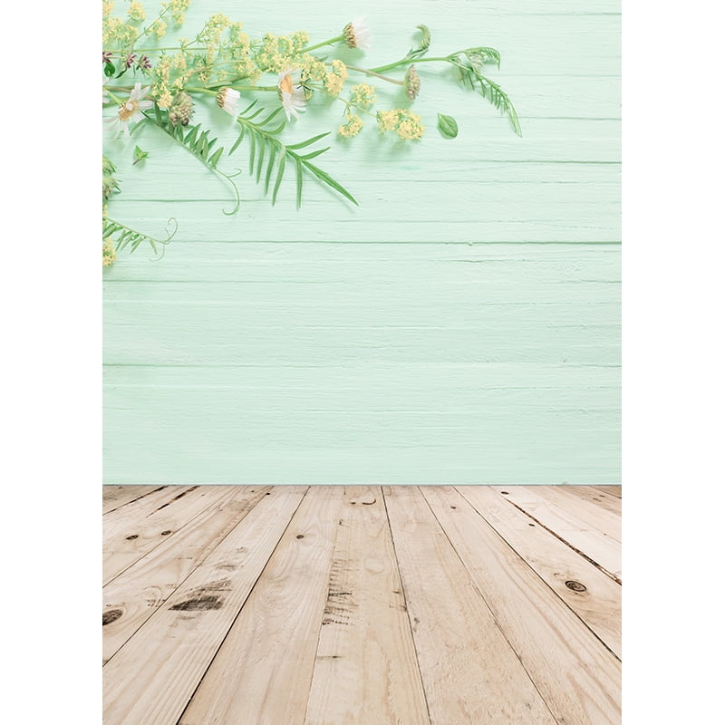 Vinyl Custom Photography Backdrops Wall And Wood Floor Flower Planks ...