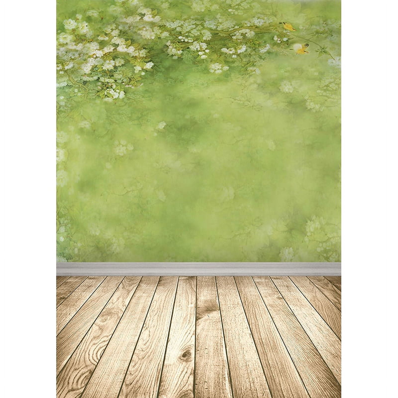 Vinyl Custom Photography Backdrops Wall And Wood Floor Flower Planks ...