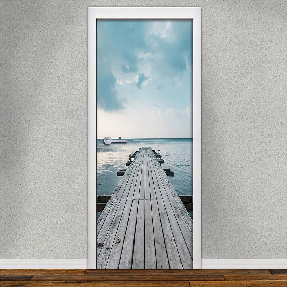 Vinyl Decal 3D Beach Landscape Door Sticker Wallpaper Peel and Stick ...
