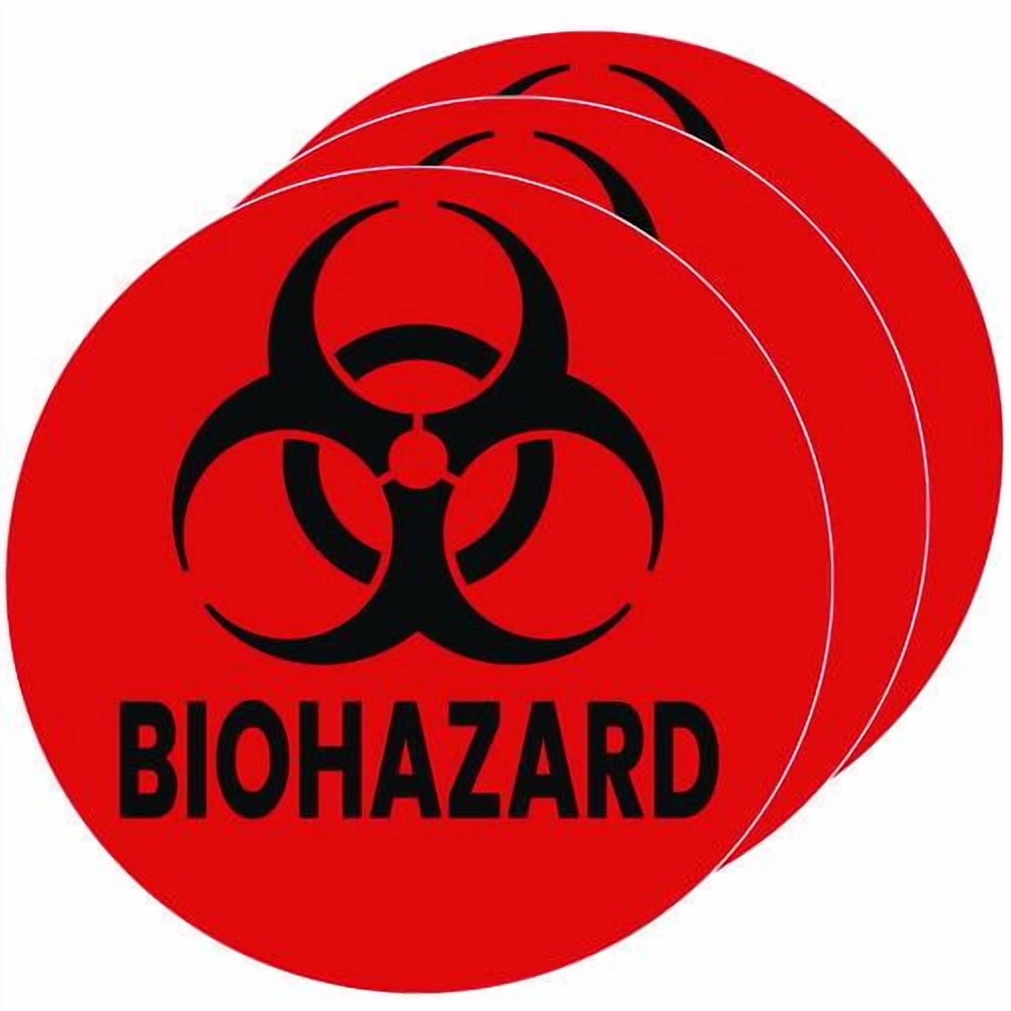 Vinyl Decals, Biohazard, 4" Diameter, Red/Black, 3/Pack | Bundle of 10 ...
