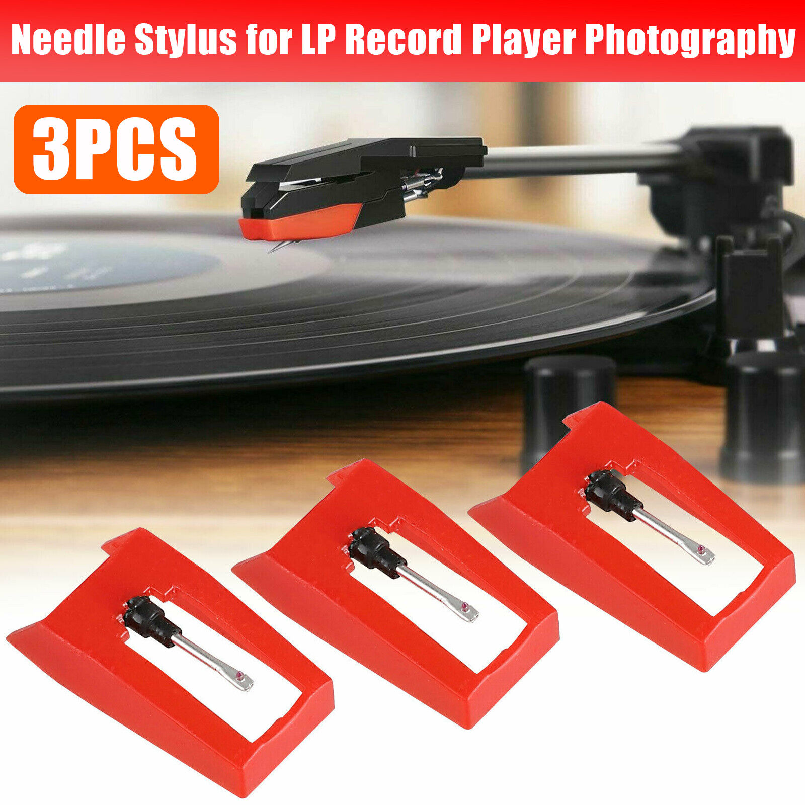 Vinyl Diamond Turntable Cartridge Needle Stylus for LP Record Player ...