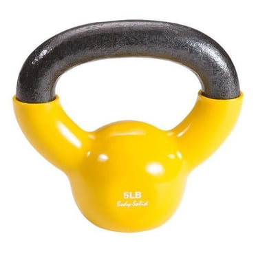 Bintiva Professional Grade, Vinyl Coated, Solid Cast Iron Kettlebell ...