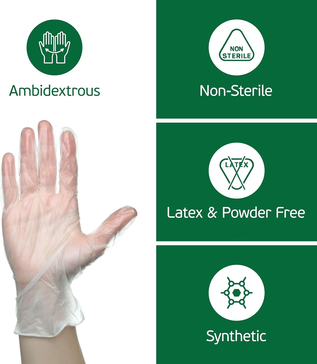Vinyl Disposable Gloves - Clear Plastic Food Safe Gloves for Cooking ...