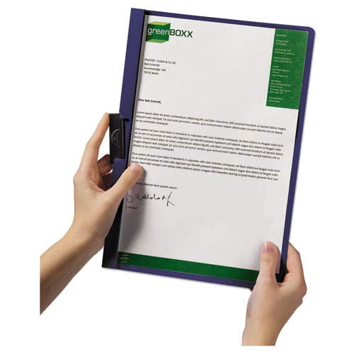 Vinyl DuraClip Report Cover w/Clip, Letter, Holds 30 Pages, Clear/Black ...