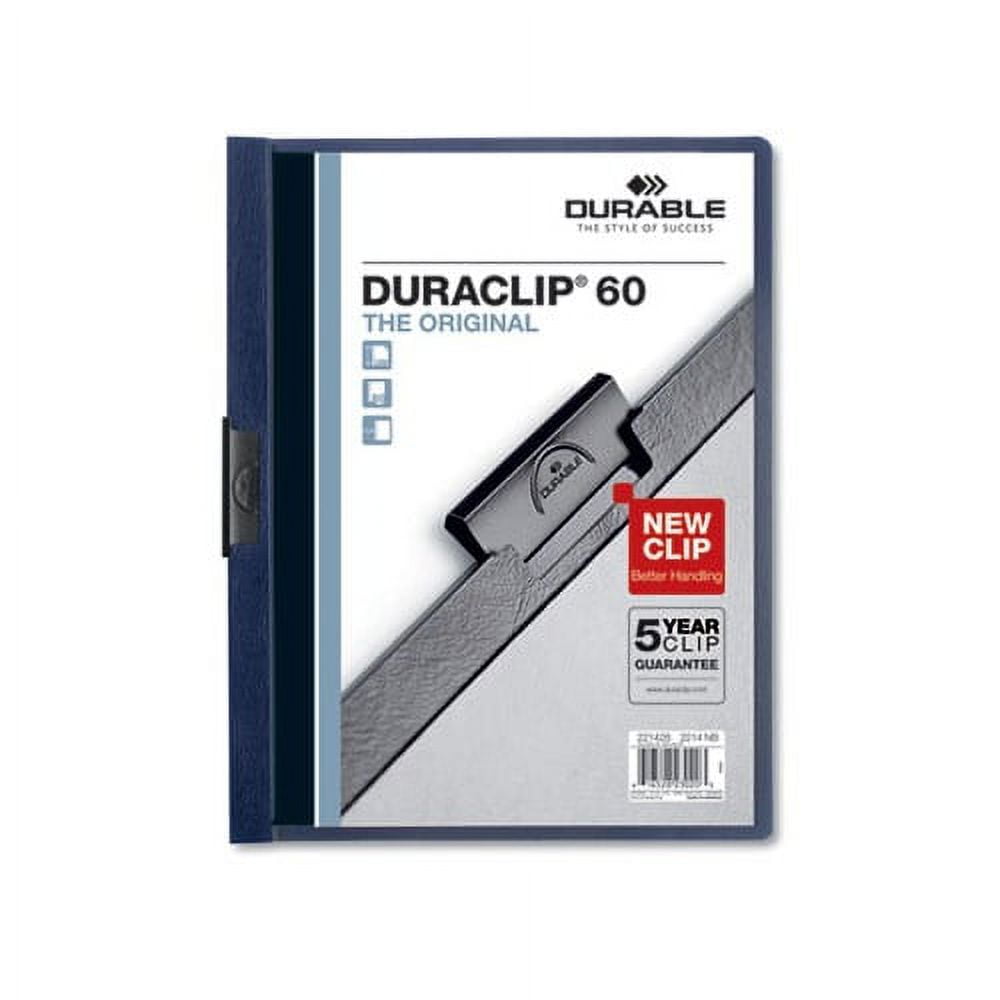 Vinyl DuraClip Report Cover w/Clip Letter, Holds 60 Pages, Clear/Navy ...