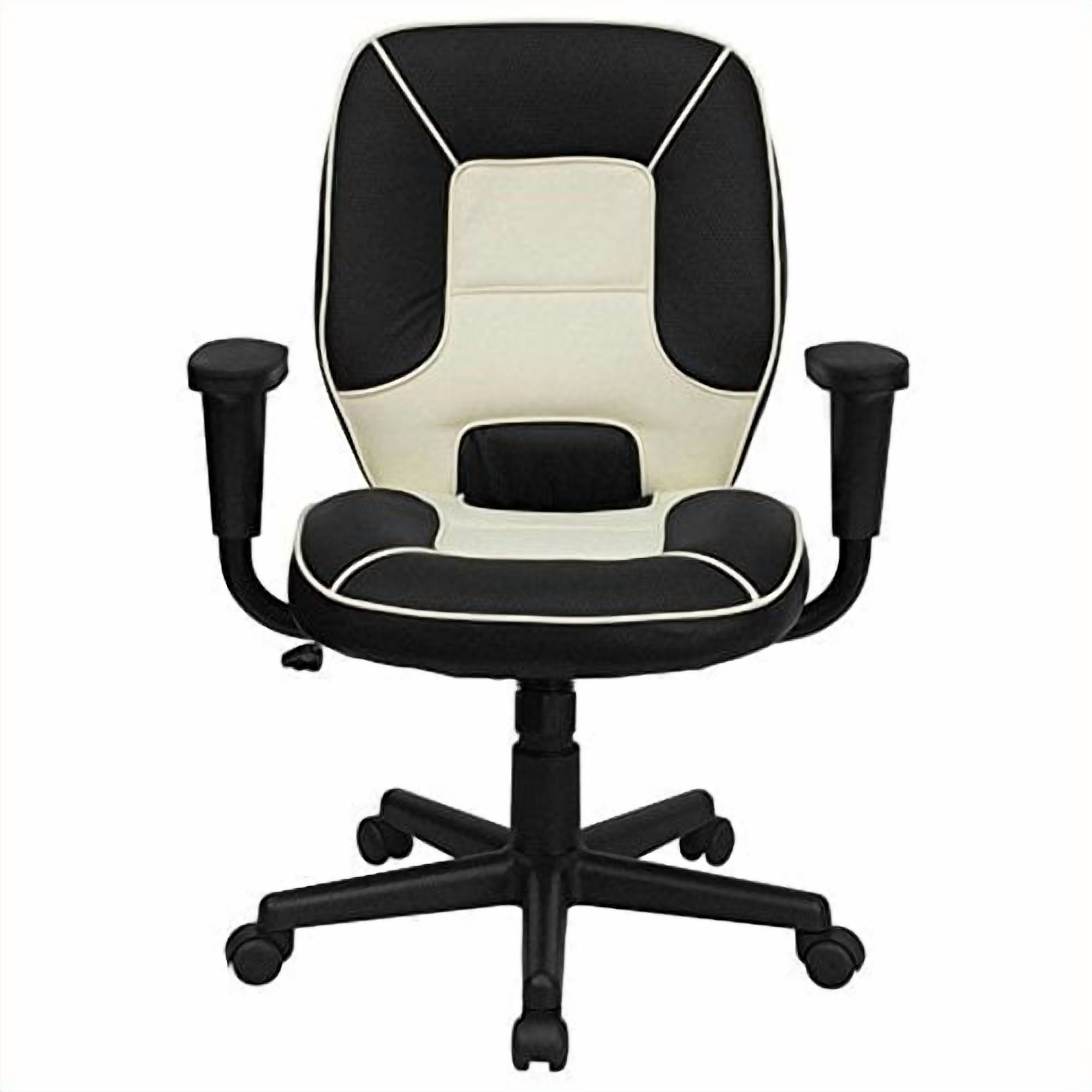 Vinyl Executive Mid-Back Task Chair, Black and Cream - Walmart.com