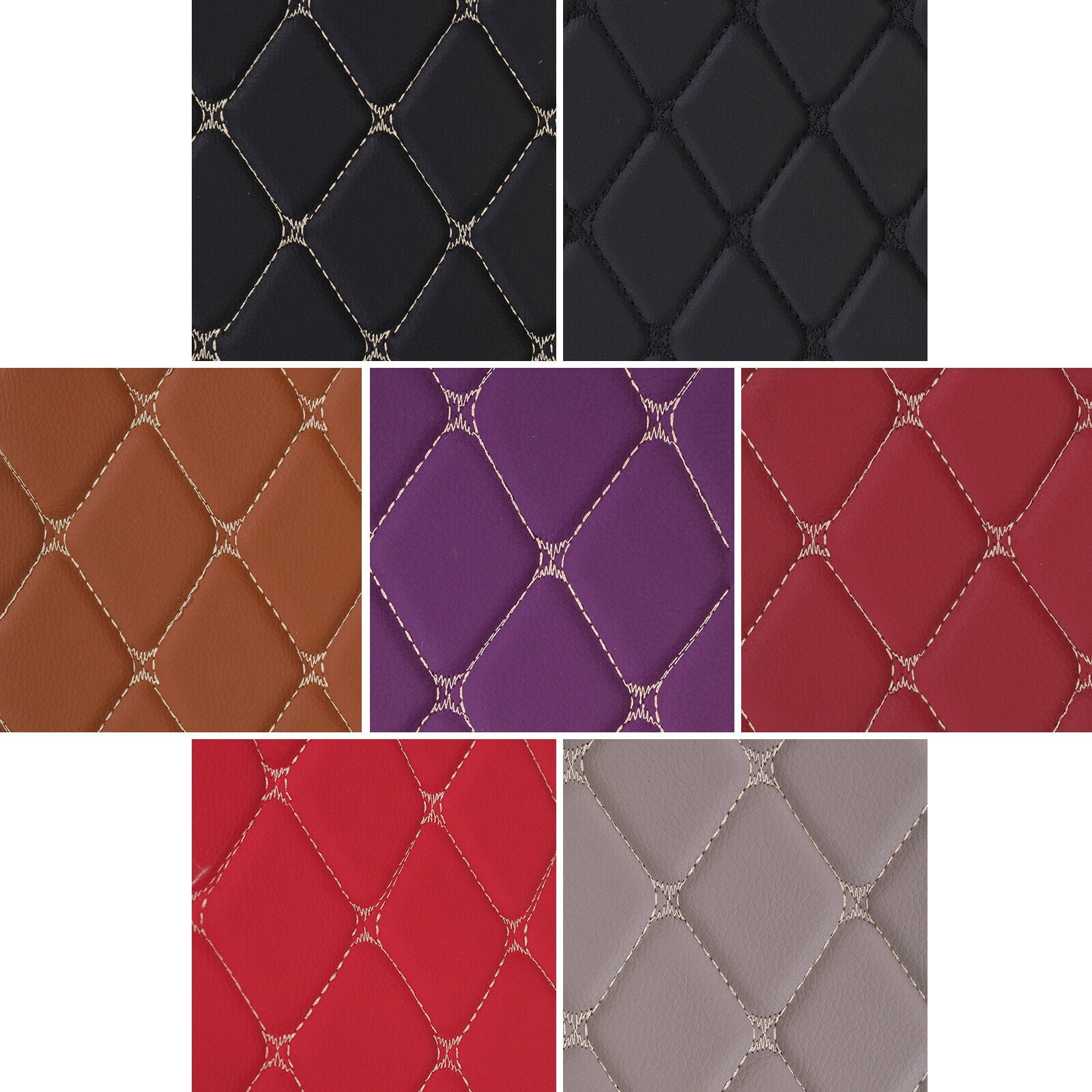 Vinyl Faux Leather Fabric Diamond Quilted Foam Backing for Upholstery ...