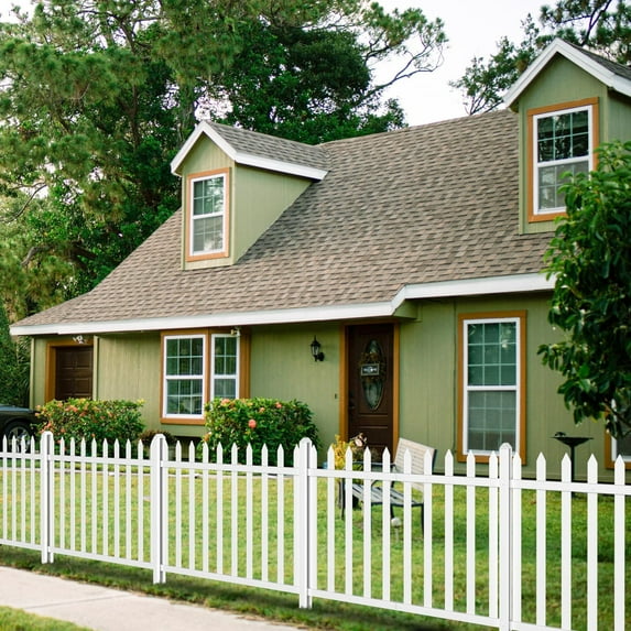 Vinyl Fence 84" W X 36" H White Picket Fence Panels (1Set), Outdoor ...